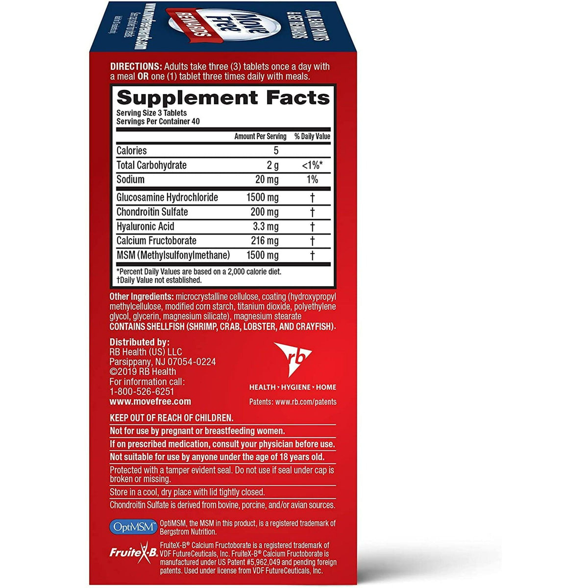 Schiff Move Free Joint Health Advanced Plus MSM 120 Coated Tablets ...