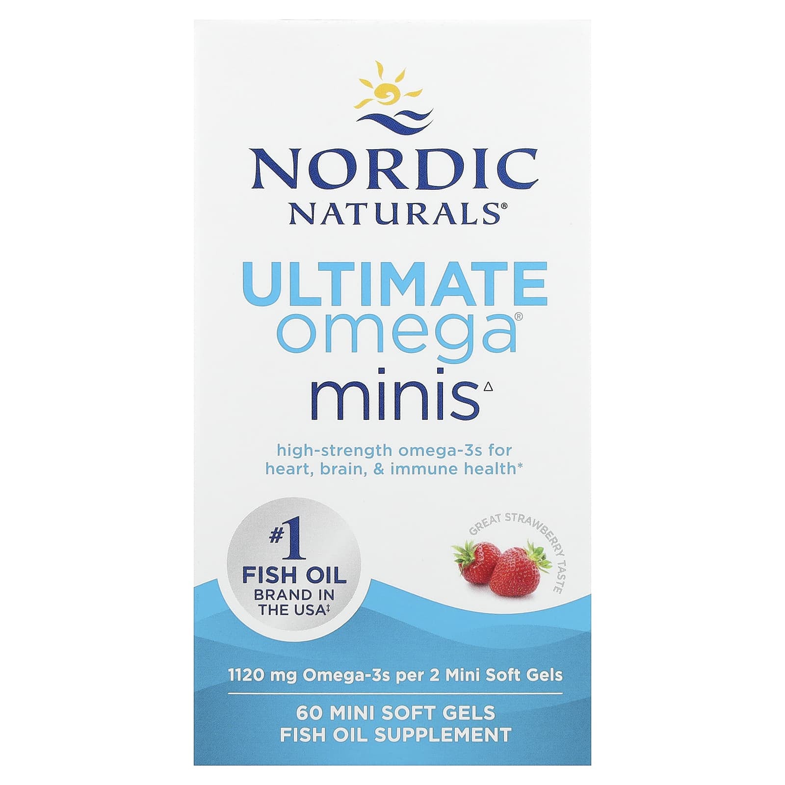 Nordic Naturals Ultimate Omega® 2X - Strawberry - 60 Mini Soft Gels ...